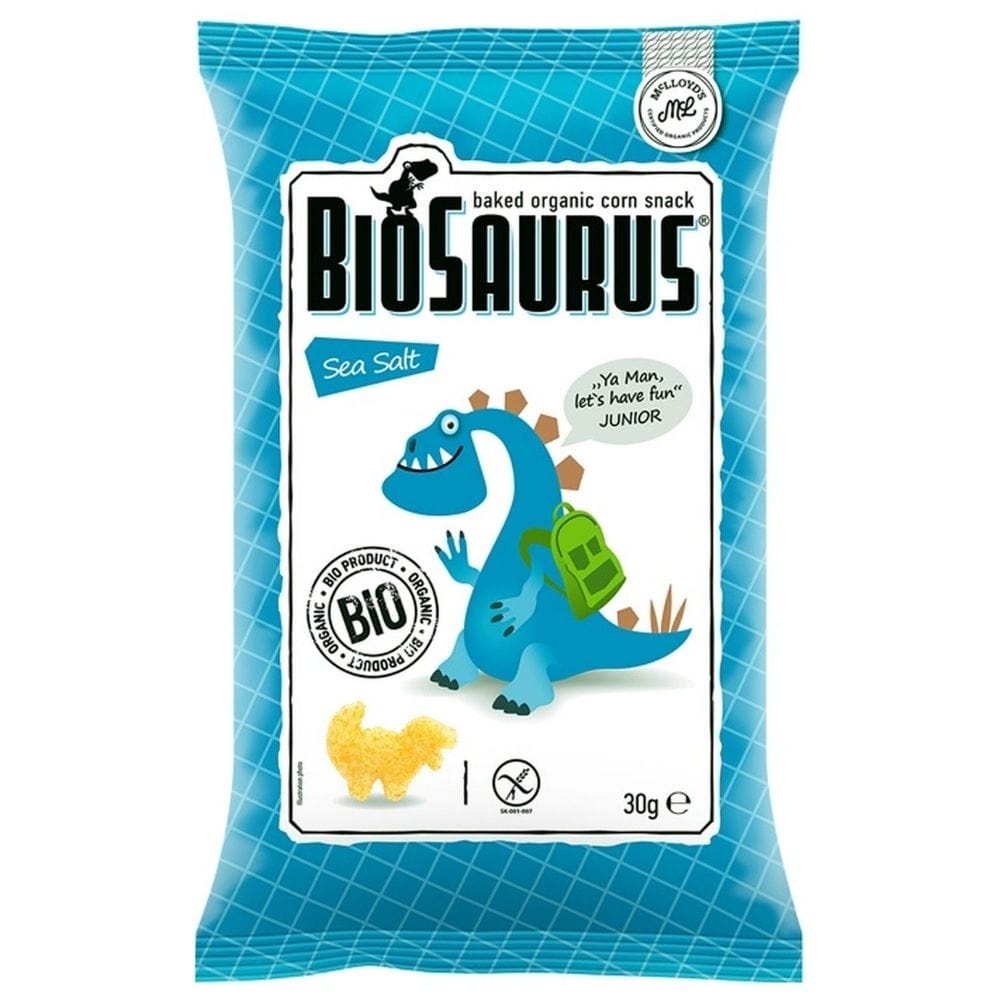 Mc LLOYD 's BioSaurus Glutenfri majschips med havsalt - 30 g – Medpak